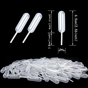 TOMNK 350pcs 4ml Plastic Pipettes Squeeze Transfer Pipettes Suitable for Chocolate, Cupcakes, Strawberries