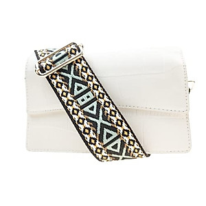 DEEPMEOW Wide Purse Straps Replacement Crossbody, Adjustable Retro Jacquard Guitar Strap, Multi-pattern Shoulder Bag Straps with Gold Hardware for Handbag (B-Retro strap)