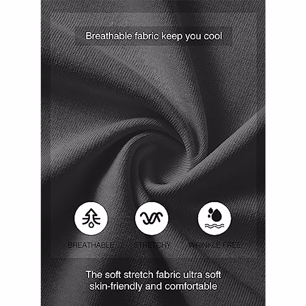 JMIERR Men's 3 Pack Cotton Hipster Hip Hop Longline Crewneck T-Shirt, Short Sleeve T Shirts for Men Pack, US 43(L), Black/Dark Grey/Khaki