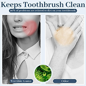 MONESAO Toothbrush Case, Toothbrush Covers with Holder, Rechargeable Travel Home Toothbrush And Holder, Cleaner Case for All Electric And Manual Toothbrushes (Blue)