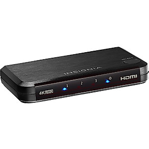 Insignia™ - 3-Port HDMI Switch with 4K and HDR Pass-Through - Black