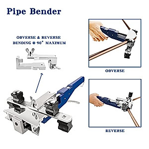 Yaheeda Tube Bender Kit,90 Degree with Reverse Bender for Copper Aluminum Soft Steel Brass 1/4” to 7/8”, HVAC Refrigeration Industry Maintenance,Containing Tube Cutter & Deburrer