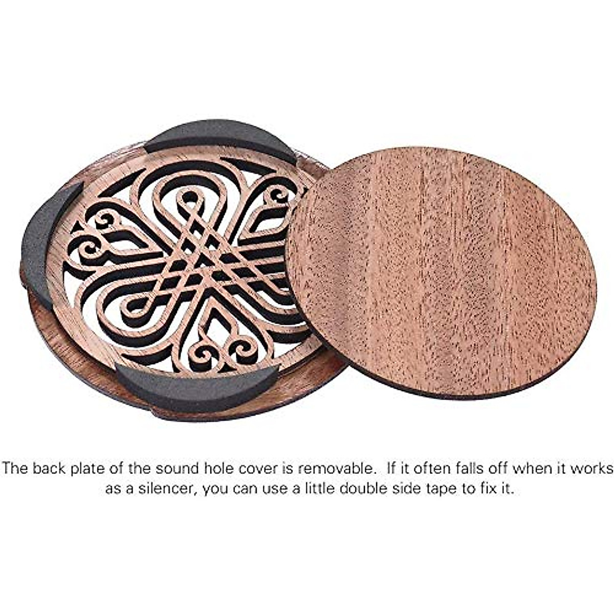 Guitar Wooden Soundhole Sound Hole Cover Block Feedback Buffer Mahogany Wood for EQ Acoustic Folk Guitars 7 B