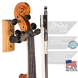 String Swing Violin and Viola Hanger Wall Mount for Home and Studio Music Room Decor Turn Your Instrument Into Art and Practice More (CC01V-C)