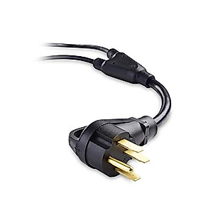 Cable Matters LED-Lit 4 Prong 50 Amp to 20 Amp Adapter for Generator (50 AMP to 110 Adapter Splitter) 2.5 Feet - NEMA L4-50P to 2X 5-20R