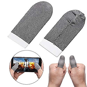 Finger Sleeves for Gaming [10 Pack] – with Silver Fiber 100% Coverage – for Mobile Games, Tablets – Smooth, Thin Anti-Sweat Breathable Material for Best Performance