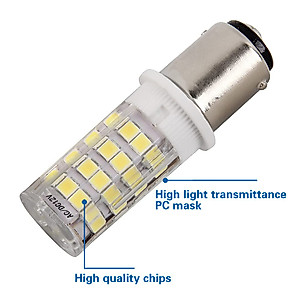 HRYSPN 5W Ba15d LED Light Bulb 12V 24V Daylight White 6000K 35W Equivalent, Double Connect SBC Bayonet LED Replacement Lamp for Interior RV Camper Lighting (Pack of 2)
