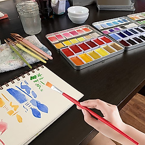 DAJAVE 6 Pack Metal Rectangular Hinged Tin Box Container, Sliver Tin Empty Box with Lid, Mini Tin Containers for Watercolor, Jewelry, Makeup, Candy, Craft Organize(4.2x7x0.6 Inch)