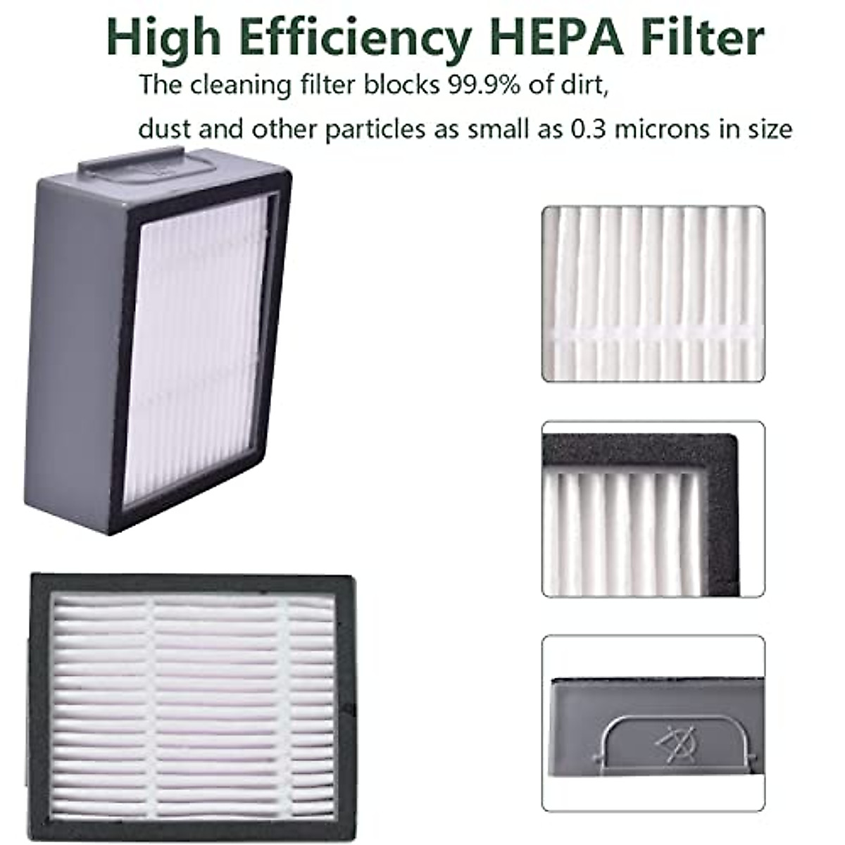 26 Replacement Parts for iRobot Roomba i7 i7+ i3 i3+ i4 i4+ i6 i6+ i8 i8+ j7 j7+/Plus E5 E6 E7 Robot Vacuum Accessories, 2 Multi-Surface Rubber Roller Brushes 8 Filters 8 Side Brushes 8 Vacuum Bags