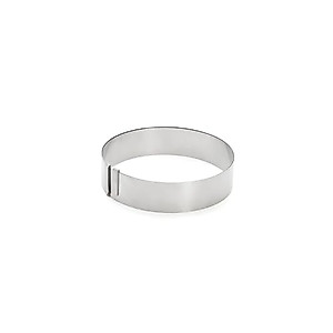 de Buyer Round Expandable Cake Frame - 1.75” Height - Adjusts to Accommodate 7-14” Cakes - Easy to Use & Clean - Made in France