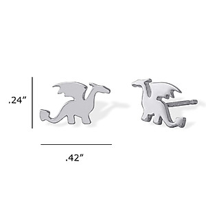 Boma Jewelry Sterling Silver Dragon Stud Earrings