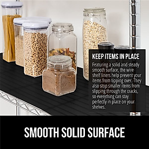 Gorilla Grip Drawer Liner and Wire Shelf Liners Set of 4, Drawer Liner Size 12 in x 20 FT in Black, Non Adhesive, Wire Shelf Liner Size 14x36 in Black, Waterproof Hard Plastic, 2 Item Bundle