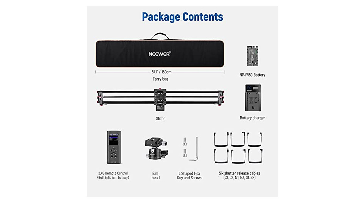 NEEWER 120cm Motorized Camera Slider: Pro Video & Time Lapse
