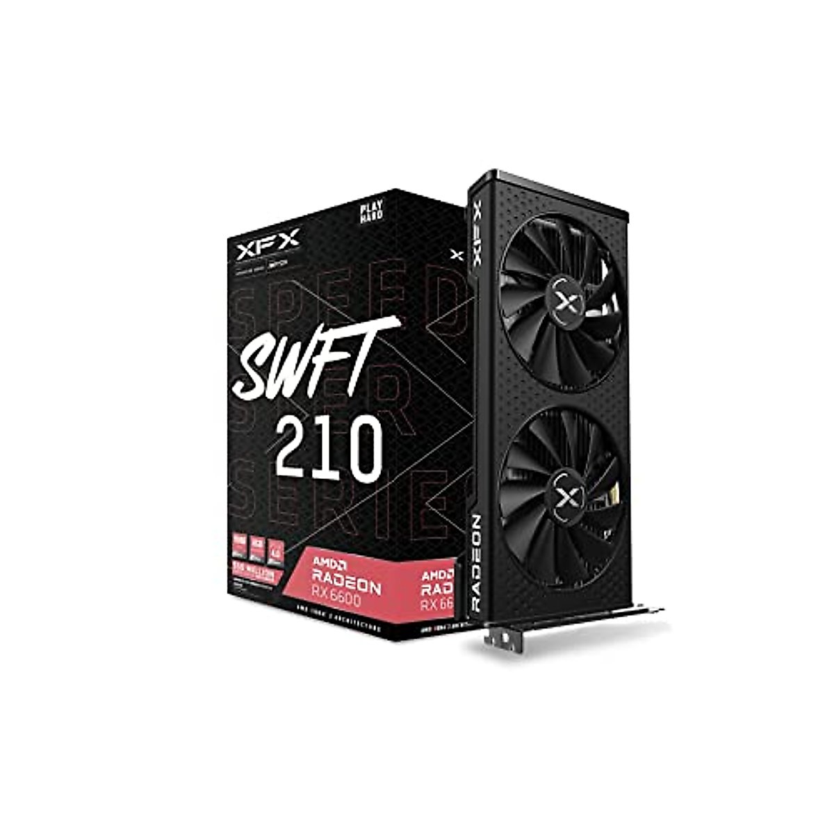 XFX Speedster SWFT 210 Radeon RX 6600 CORE Gaming Graphics Card with 8GB GDDR6 HDMI 3xDP, AMD RDNA 2 RX-66XL8LFDQ