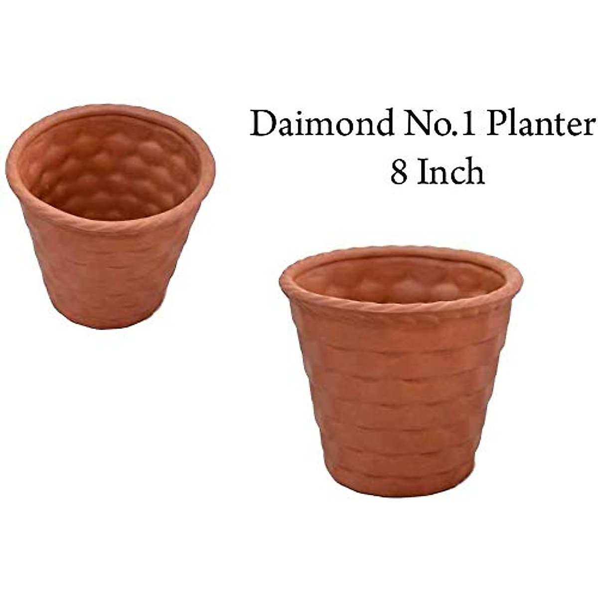 Artisansorissa 8 inch Diamond Shape Planter Terracotta Clay pots with Drain Hole Unglazed Bonsai Planter for Cacuts/Succulent Plants for Indoor/Outdoor