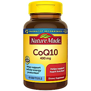 Nature Made CoQ10 400 mg, Dietary Supplement for Heart Health Support, 40 Softgels, 40 Day Supply