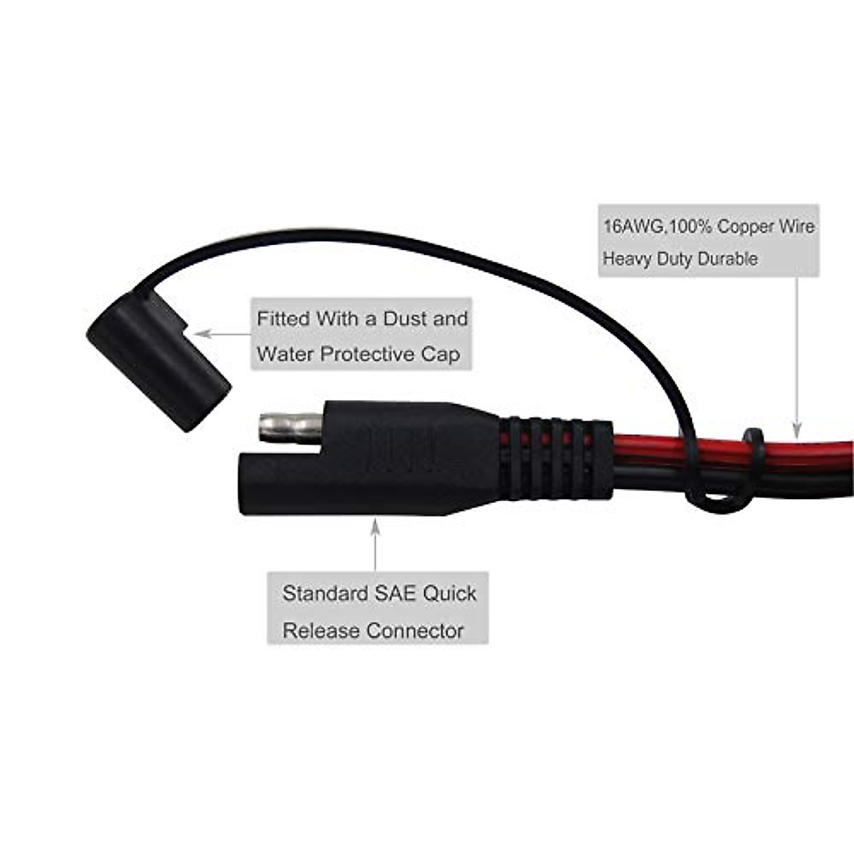 CUZEC 2-Way Splitter, SAE Connector,1 to 2 SAE Connector Power Charger Adapter