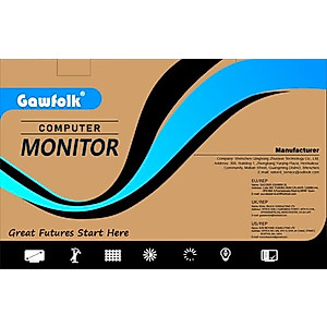 Gawfolk 22 Inch Computer Monitor, 100Hz Ultra-Thin Zero Frame Curved Display, Full HD 1920 x 1080p, HDMI VGA Home Office Business PC Monitor (No Speaker)
