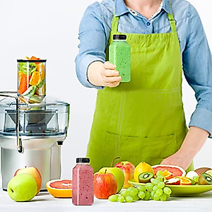 Juice bottles,12 Pack 8oz Juice Bottles Beverage Containers Drink Containers Milk Bulk Containers,Plastic Bottles with Black Tamper Caps Clear Plastic Smoothie Bottles Bulk for Homemade Juices