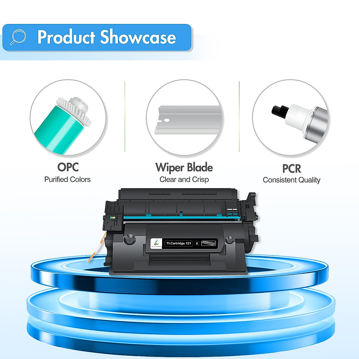 TRUE IMAGE Compatible Toner Cartridge Replacement for Canon 121 CRG-121 CRG121 for Canon imageCLASS D1620 D1650 High Yield Ink Printer (Black, 4-Pack)