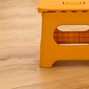 Enforose Folding Step Stool, Portable Strong Space Saving Plastic Footstool for Adults and Kids(Yellow)