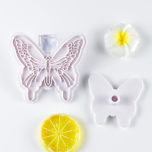 4Pcs Butterfly Fondant Mold Tiny Silicone Wings Fondant Cutter Butterfly Fondant Mold for Wedding Cake Decoration Sugarcraft Candy Fondant Grass Cutter for Gum Paste