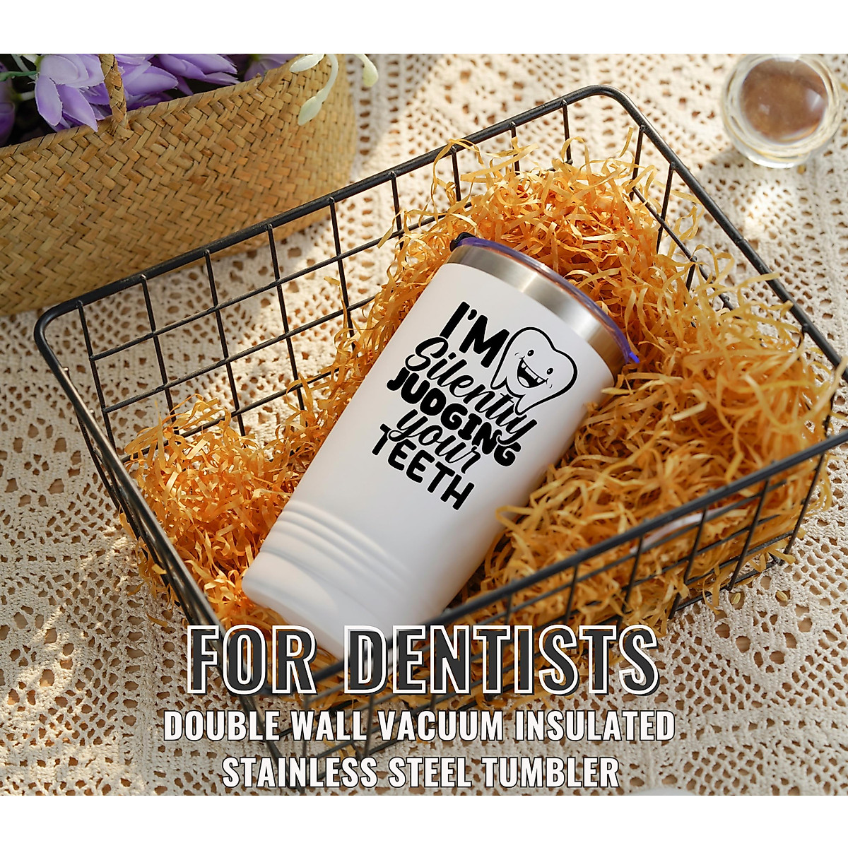 Onebttl Dental Gifts for Dental Assistant, Dental Hygienist on Dental Assistants Recognition Week, National Dental Hygienists Week, 20oz Insulated Stainless Steel Tumbler - Judging