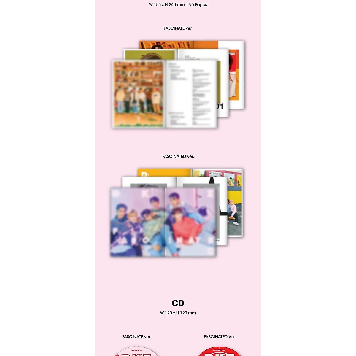 DKZ Chase Episode 2. MAUM 6th Single Album Fascinate Version CD+96p PhotoBook+2p PhotoCard+1p Postcard+1p 4Cut PhotoFilm+1p ID Card+1ea Sticker+Tracking Sealed