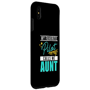iPhone XS Max Pilot Calls Me Aunt Airplane Aviation Helicopter Graphic Case