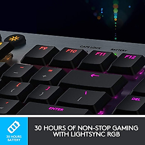 Logitech G915 Lightspeed RGB Mechanical Gaming Keyboard, Low Profile GL Tactile Key Switch, LIGHTSYNC RGB, Advanced Lightspeed Wireless and Bluetooth Support - Linear (Renewed)