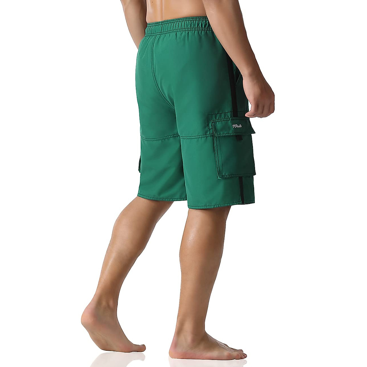 Nonwe Men's Swimming Shorts Lightweight Breathable Boardshorts with Drawstring Green 34
