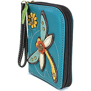 Chala Dragonfly Zip Around Wallet Wristlet - Vegan Leather