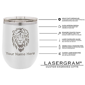 SkunkWerkz Wine Glass Tumbler, Bulldog Dog, Personalized Engraving Included (White)