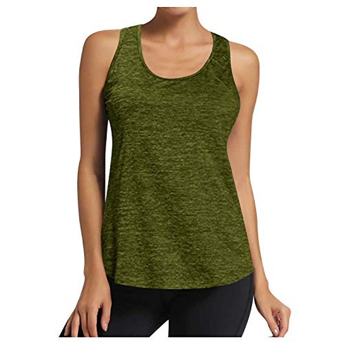 SSDXY Women's Workout Tee Top Mesh-Back Yoga Shirts Racerback Athletic Training Running Tank Tops Gym T-Shirt Blouse