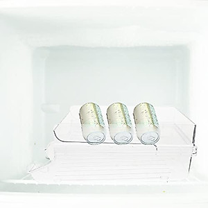 UPKOCH Stackable Refrigerator Organizer Bins Soda Can Dispenser Beverage Drink Holder Clear Plastic Canned Food Pantry Storage Rack for Fridge Freezer Kitchen Countertop Cabinet