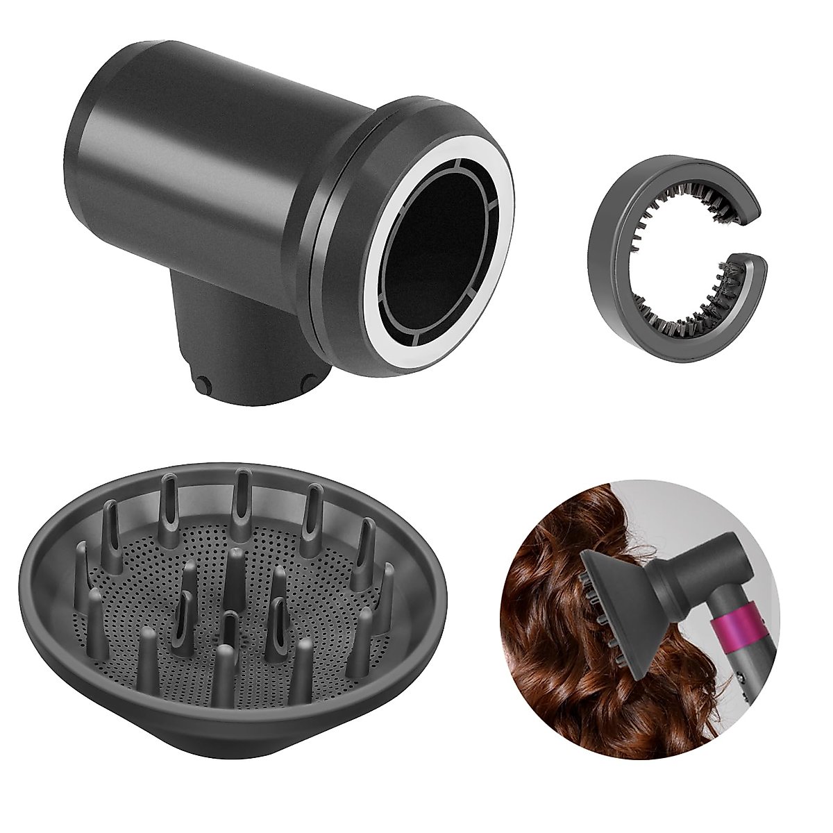 YTCHYYSK Diffuser and Adaptor for Dyson Airwrap Diffuser Attachment Compatible with Dyson Converting Styler to Hair Dryer