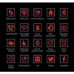 Smart Watch, Activity Trackers Health Exercise Watch Heart Rate Blood Pressure Monitor, Waterproof Fitness Tracker Band with Step Counter, Calorie Counter, Pedometer Watch for Kids Women Men(red)