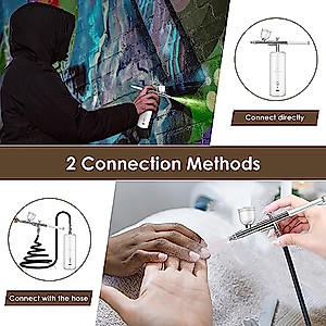 Rhinowisdom Airbrush Kit - Airbrush for Nails Cordless Air Brush Kit with Compressor, Nail Airbrush Machine for Makeup Painting Cake Decor Barbers