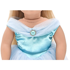 HWD Girls Doll Clothes and Accessories, Princess Costume, Wedding Dress, Party Gown Dress Fit 18 inch American Girl Dolls (Blue2)