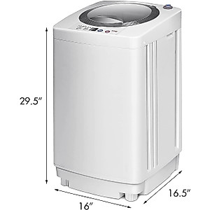 FUTADA Full Automatic Washing Machine, 8 Lbs Capacity Laundry Washer & Spin w/Drain Pump, Long Hose, Portable Compact Washing Machine for Camping, Dorms, Apartments