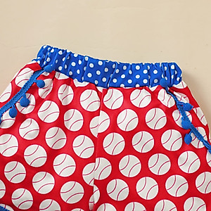 LYSMuch Toddler Baby Girls Shorts Outfits Love Baseball Print Vest T-Shirt Tops Tassel Pants Summer Clothes Set（18-24 Months,Red White Blue