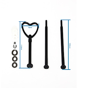 UTALIND 3 Set Metal 3 Tier Leaf Cake Stand Centre Handle Fittings, Fruit Heavy Plate Handle Fittings, Cupcake Stand Hardware Fittings (Pink Heart)