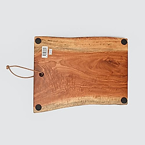 My Savory Table Hand Crafted Live Edge Acacia Wood Cutting Board, Wooden Chopping Board for Professional and Home Kitchen Use, 20 x 11 Inch