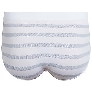 Reebok Women's Underwear - Plus Size Seamless Brief Panties (5 Pack), Size 3X, Black/Blackened Pearl/Lotus/Blackened Pearl/White-Grey Stripe