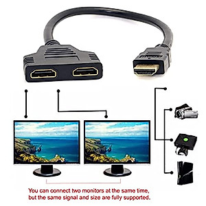 chenyang CY HDMI to Dual HDMI Female Y Splitter Switch Extension Adapter Cable with Micro & Mini HDMI Adapter