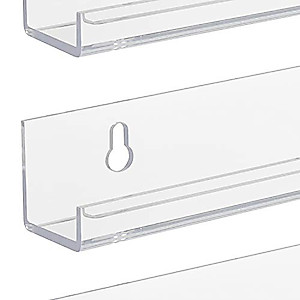 Sorbus Acrylic Shelves Wall Ledge Floating Kids Bookshelf Organizer, Clear Invisible Display, for Books, Figurine, Nail Polish Picture Frame Storage, Wall Mounted Shelves for Bathroom, Nail Salon