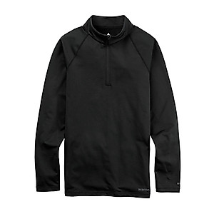 Burton Men's Heavyweight X Base Layer Quarter-Zip, True Black, XL