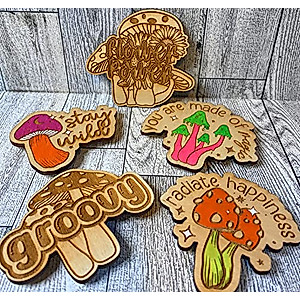 Mushroom Magnet Set of 5, Retro Magnet Set, Refridgerator Magnet Set