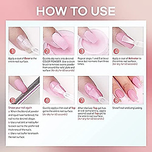 AZUREBEAUTY Dip Powder Nail Set, 6 Colors Classic Nude Collection Skin Tone Glitter Pastel Dipping Powder Starter Kit French Nail Art Manicure DIY Salon Home Gifts for Women, No Need Nail Lamp Cured