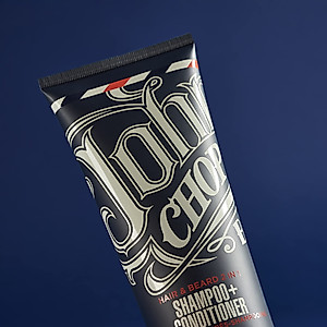 Johnny's Chop Shop Born Lucky 2 in 1 Cleansing Shampoo w/a shot of Conditioner Anti Frizz & Fluff, Pro Vitamin B Protection 8.45 fl oz (Pack of 1)